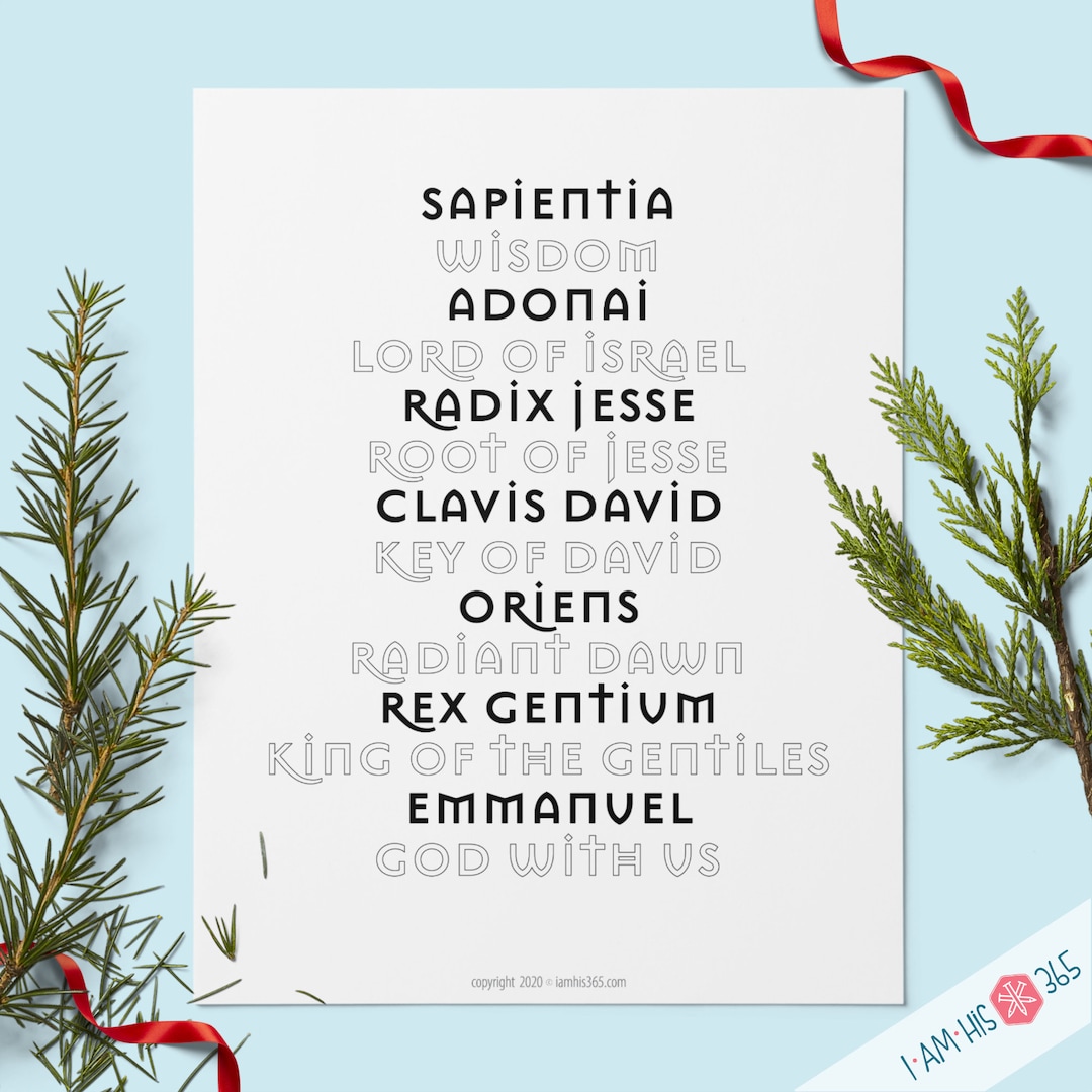 O Antiphons Catholic Christmas Wall Art Print Quote Wall - Etsy