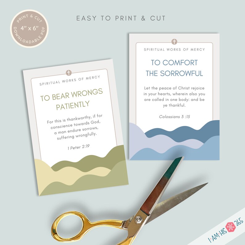 Printable Catechism Cards Catholic Mega-bundle 65 Works of Mercy 10 ...