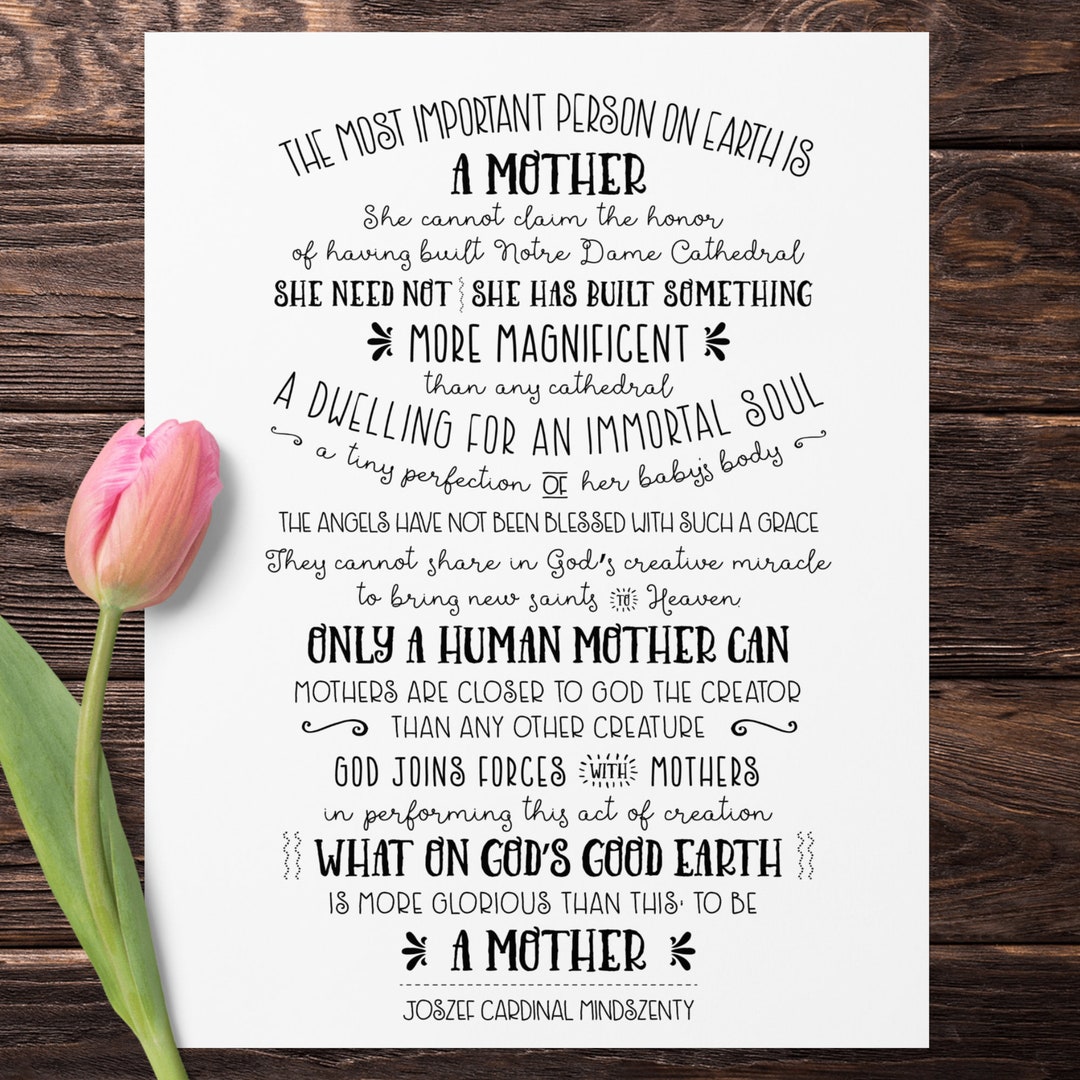 Tribute to Motherhood Art Print - 8.5x11 Catholic Art Print - Catholic ...