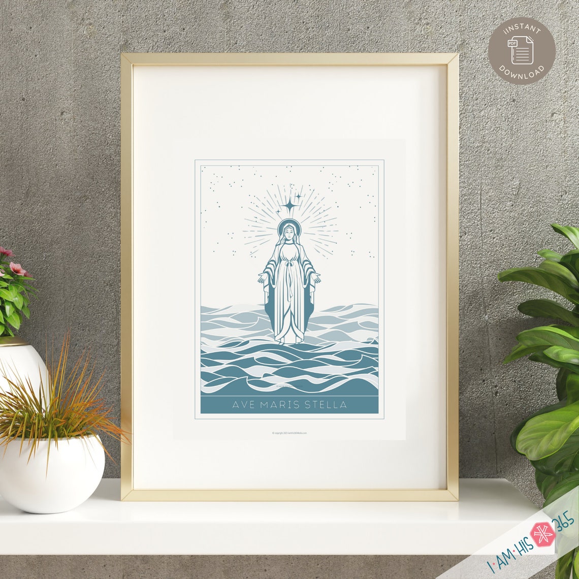 Star of the Sea Maris Stella Art Print, Hail Mary Print, Blessed Mother ...