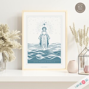 Star of the Sea | Maris Stella Art Print, Hail Mary Print, Blessed ...