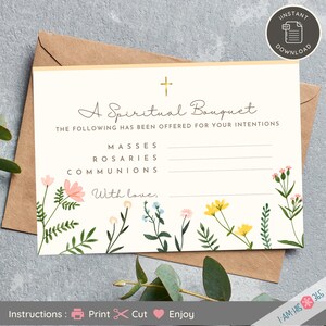 Printable Spiritual Bouquet Cards for All Occasions | Set of 8 Catholic ...