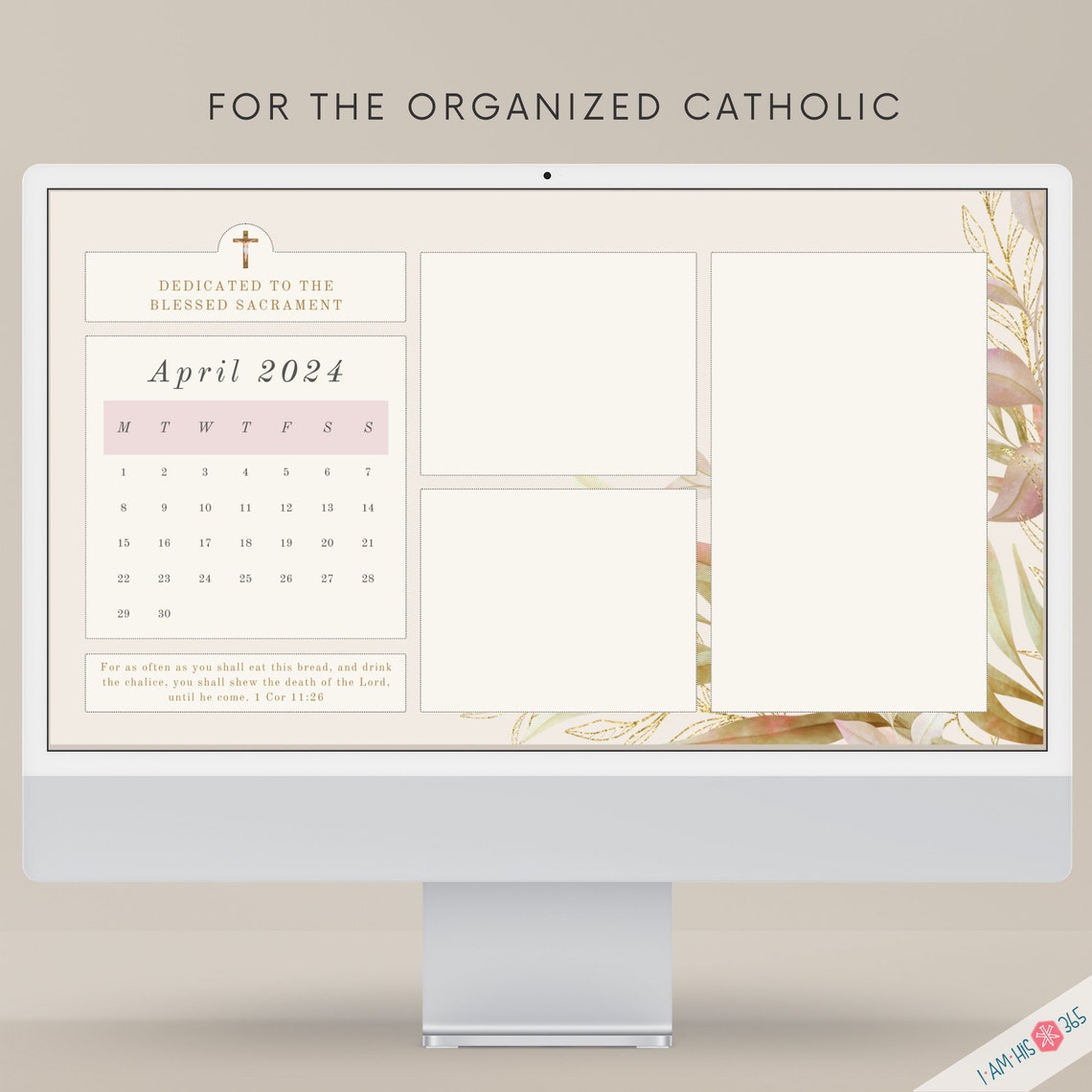 Catholic Desktop Organizer Wallpaper Bundle Floral Desktop Background ...