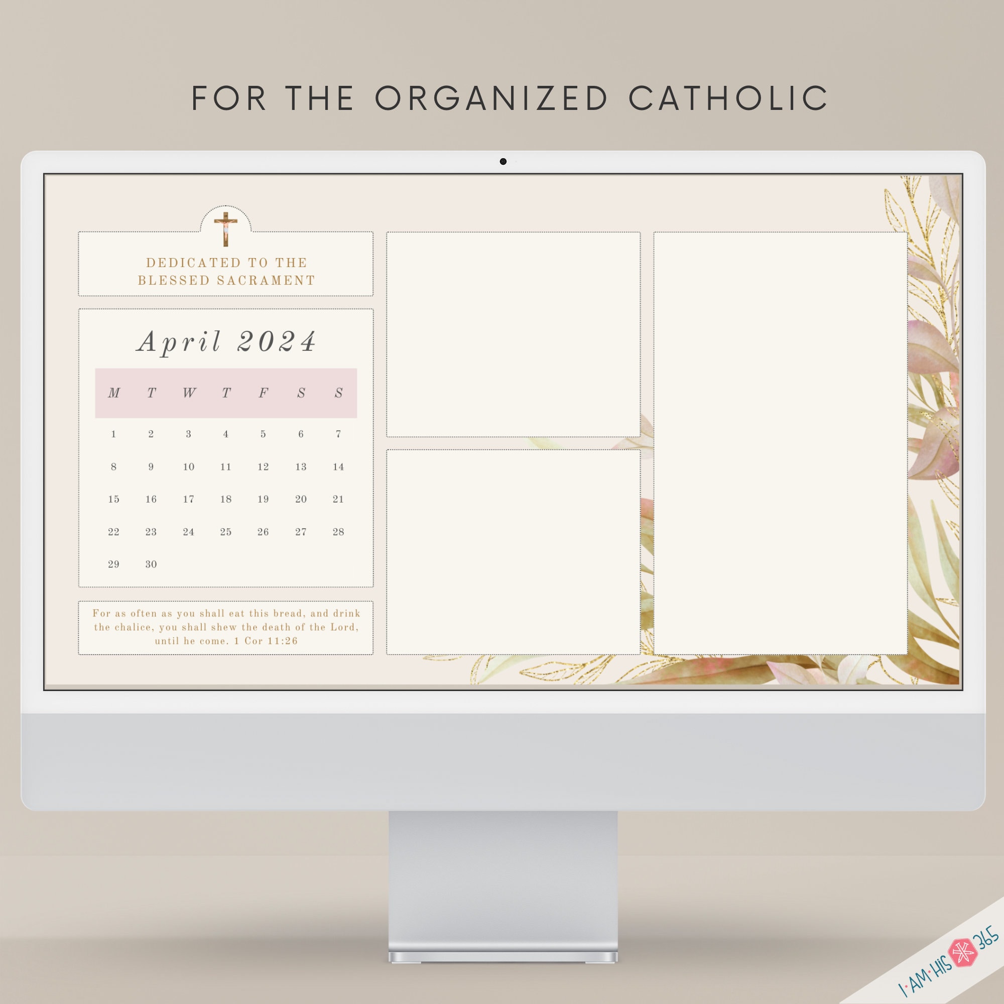 Catholic Desktop Organizer Wallpaper Bundle Floral Desktop Background ...