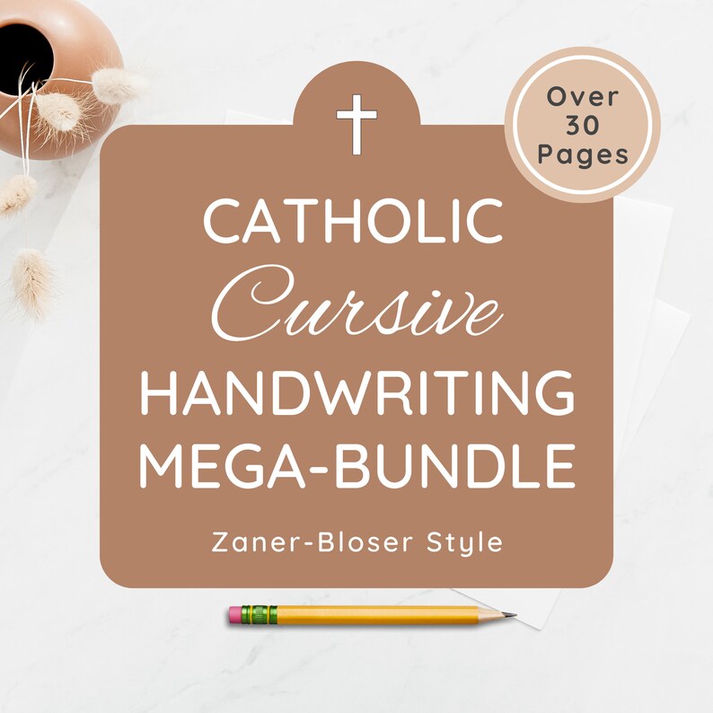 Catholic Cursive Worksheet Bundle for Catechism Scripture - Etsy