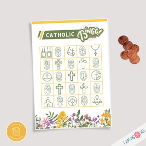 Printable Catholic Bingo | Catholic Game | Catechism Activity ...