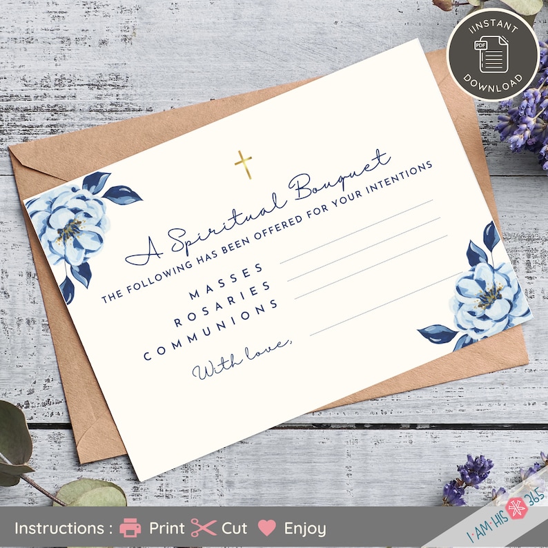 Printable Spiritual Bouquet Cards: Catholic Gift of Prayer (PDF) - Etsy