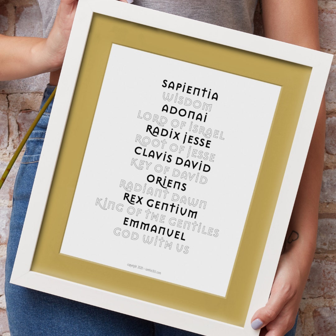 O Antiphons Catholic Christmas Wall Art Print Quote Wall Print, Advent ...