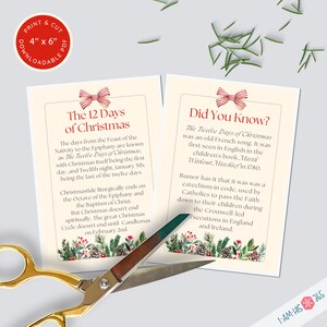 Catholic Twelve Days of Christmas Cards | DIY Print & Cut Catechism ...
