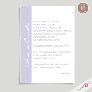 Anima Christi Prayer Print - Catholic Prayer Printable, Christian Print ...