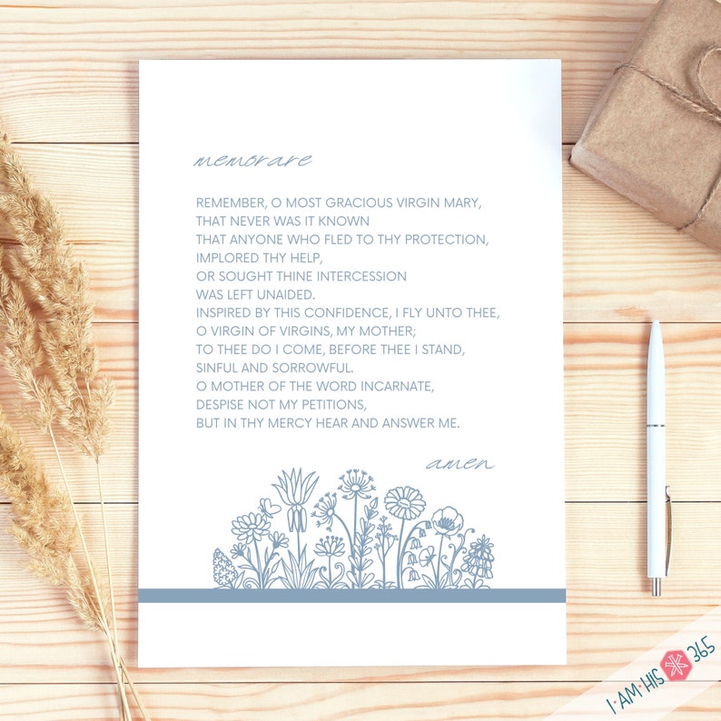 Memorare Prayer Print: Catholic Wall Art (digital Download) - Etsy
