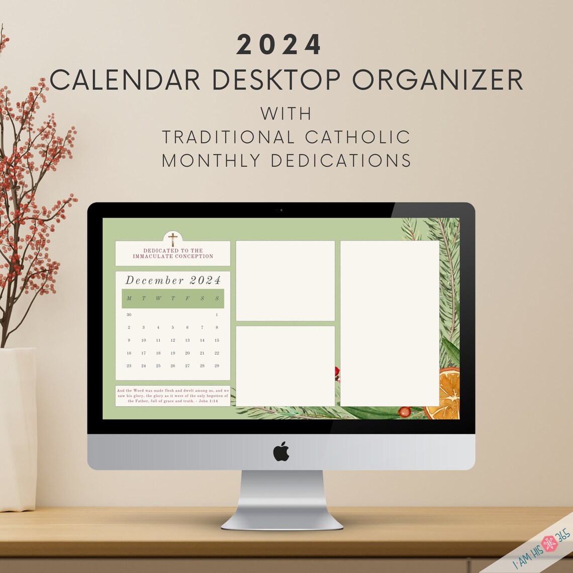 Catholic Desktop Organizer Wallpaper Bundle Floral Desktop Background ...