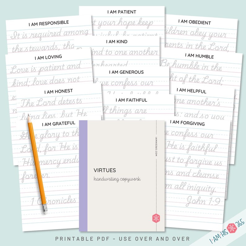 Catholic Cursive Handwriting Practice Bundle: Saints, Prayers (PDF) - Etsy