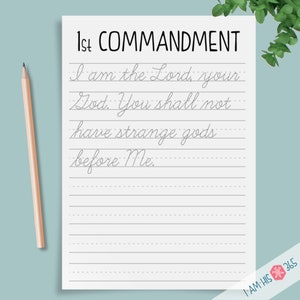 10 Commandments Cursive Worksheets for Memorizing Scripture, Practicing ...