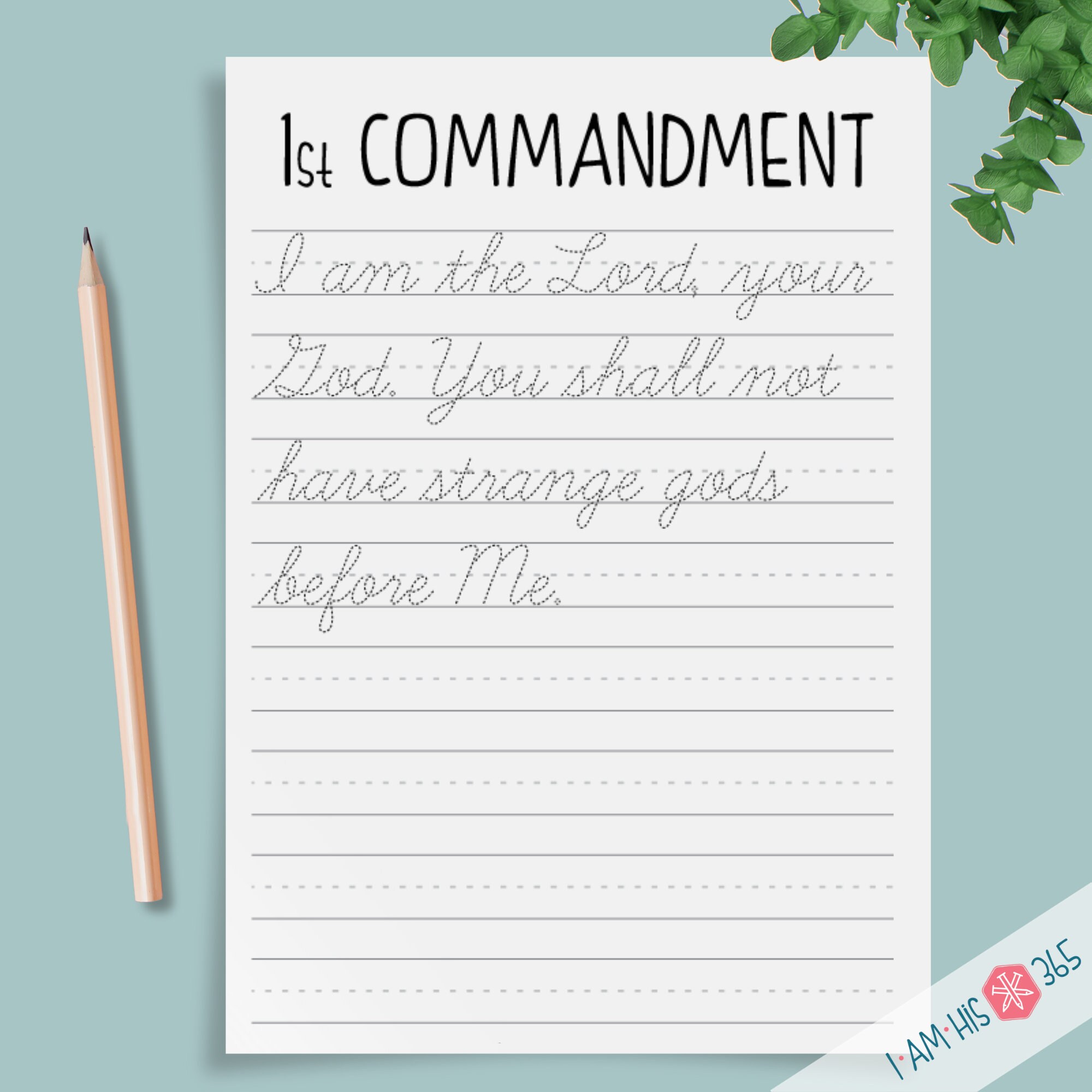 10 Commandments Cursive Worksheets For Memorizing Scripture Practicing Handwriting Traditional
