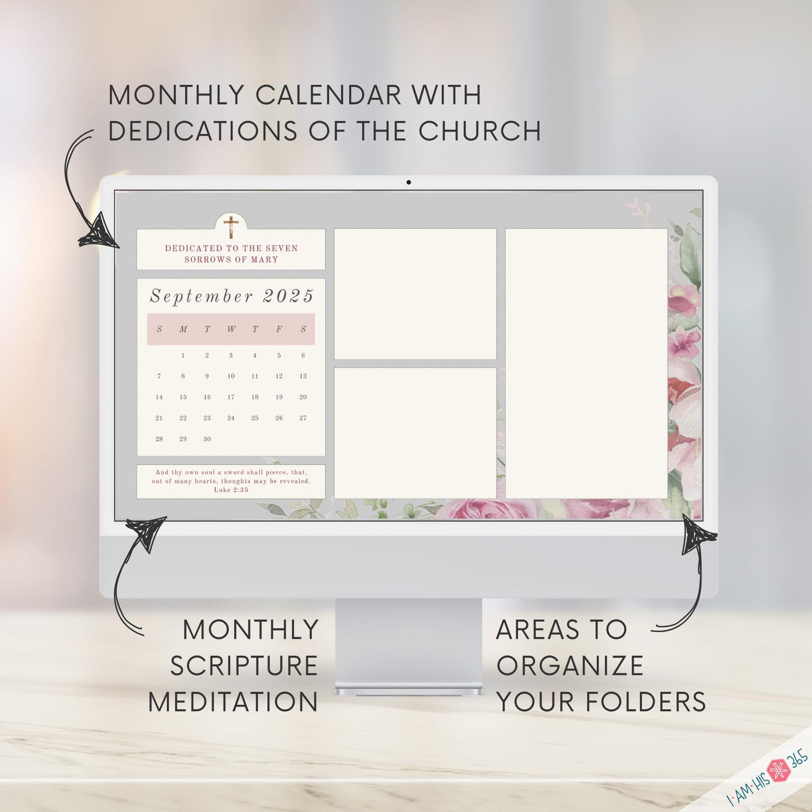 Catholic Desktop Organizer Wallpaper Bundle Floral Desktop Background ...