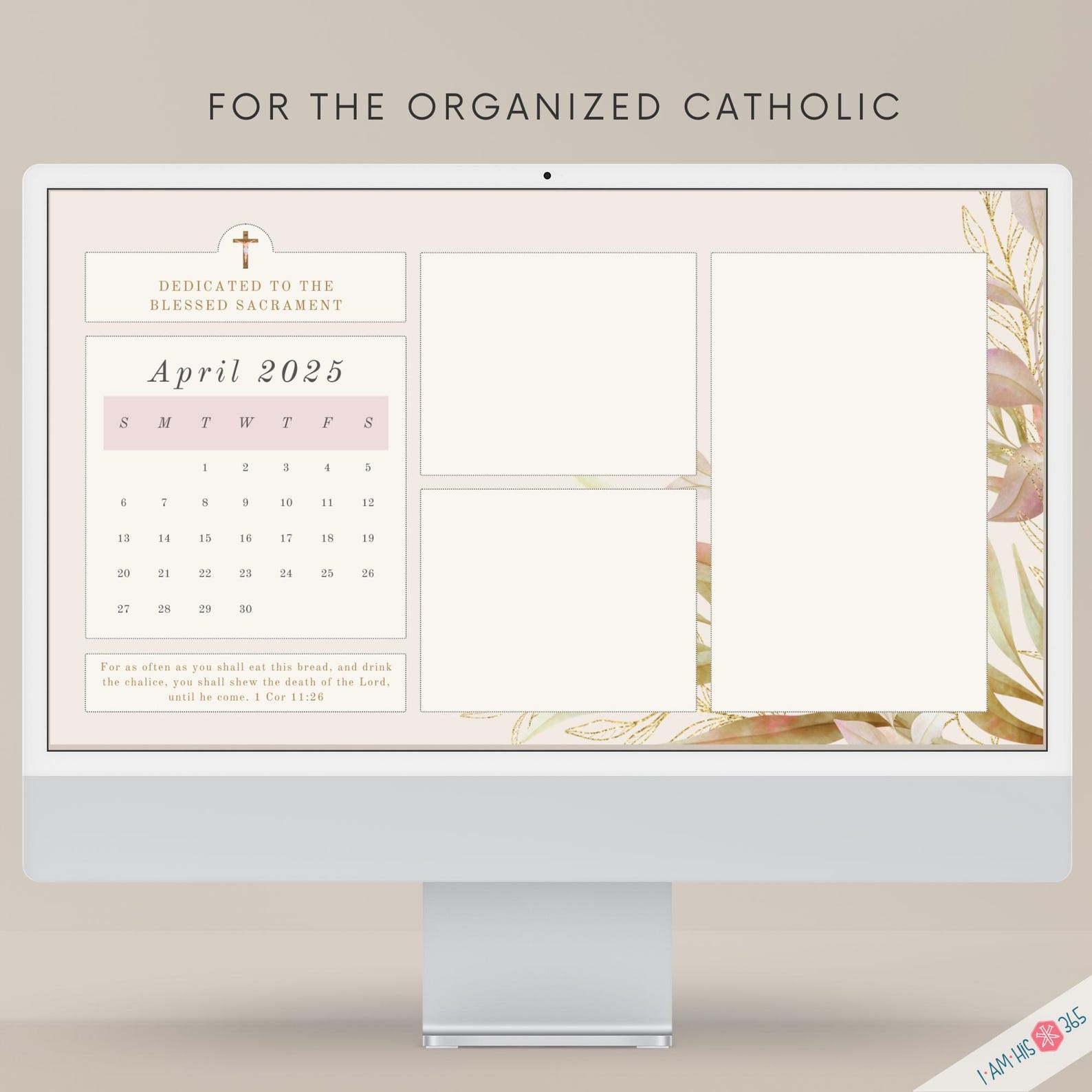 Catholic Desktop Organizer Wallpaper Bundle Floral Desktop Background ...