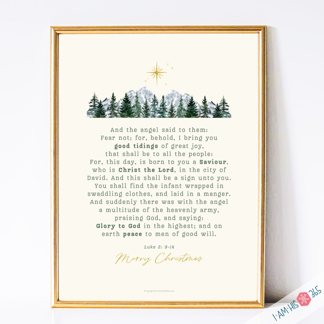 Printable Christmas Bible Art Luke 2 , Christmas Nativity Story ...