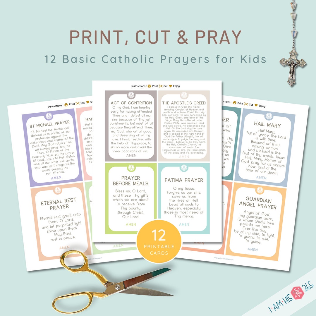 Tarjetas de oración para niños católicos / Oraciones para - Etsy España