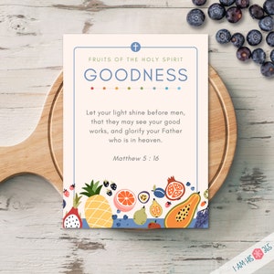 Fruits of the Holy Spirit Catechism Cards: Catholic Bible Verse ...