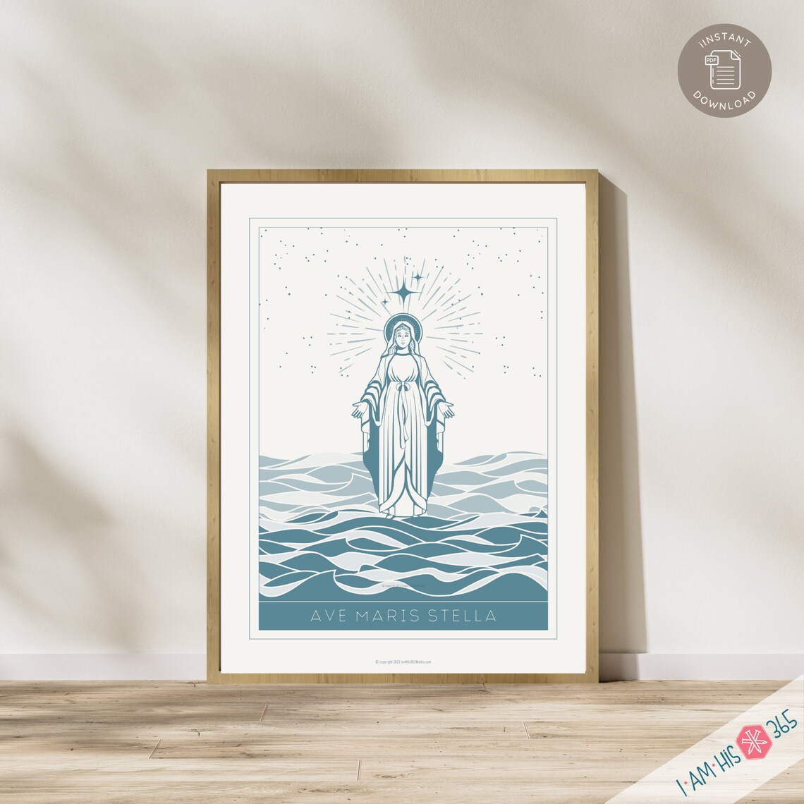 Star of the Sea Maris Stella Art Print, Hail Mary Print, Blessed Mother ...