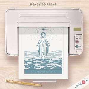 Star of the Sea | Maris Stella Art Print, Hail Mary Print, Blessed ...