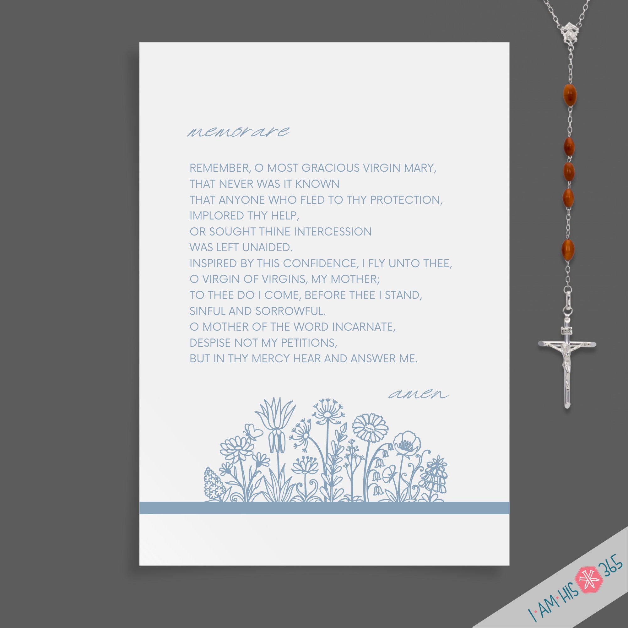 Memorare Prayer Print - Catholic Prayer Print, Printable Catholic ...