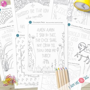 Lent Holy Week and Easter Coloring Pages - 10 Pages Instant Download ...