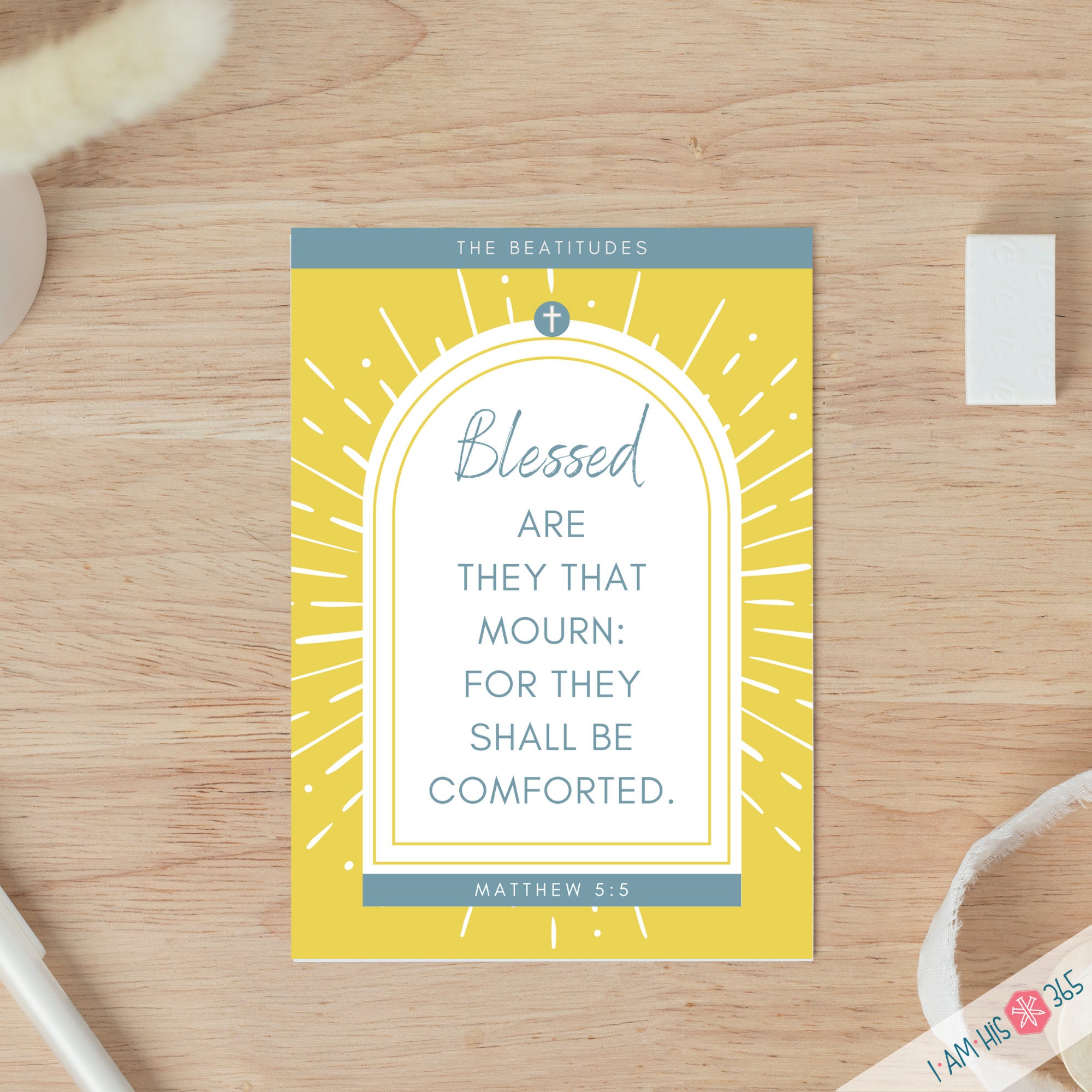 The Beatitudes Catholic Catechism Cards Bible Verse Traditional ...