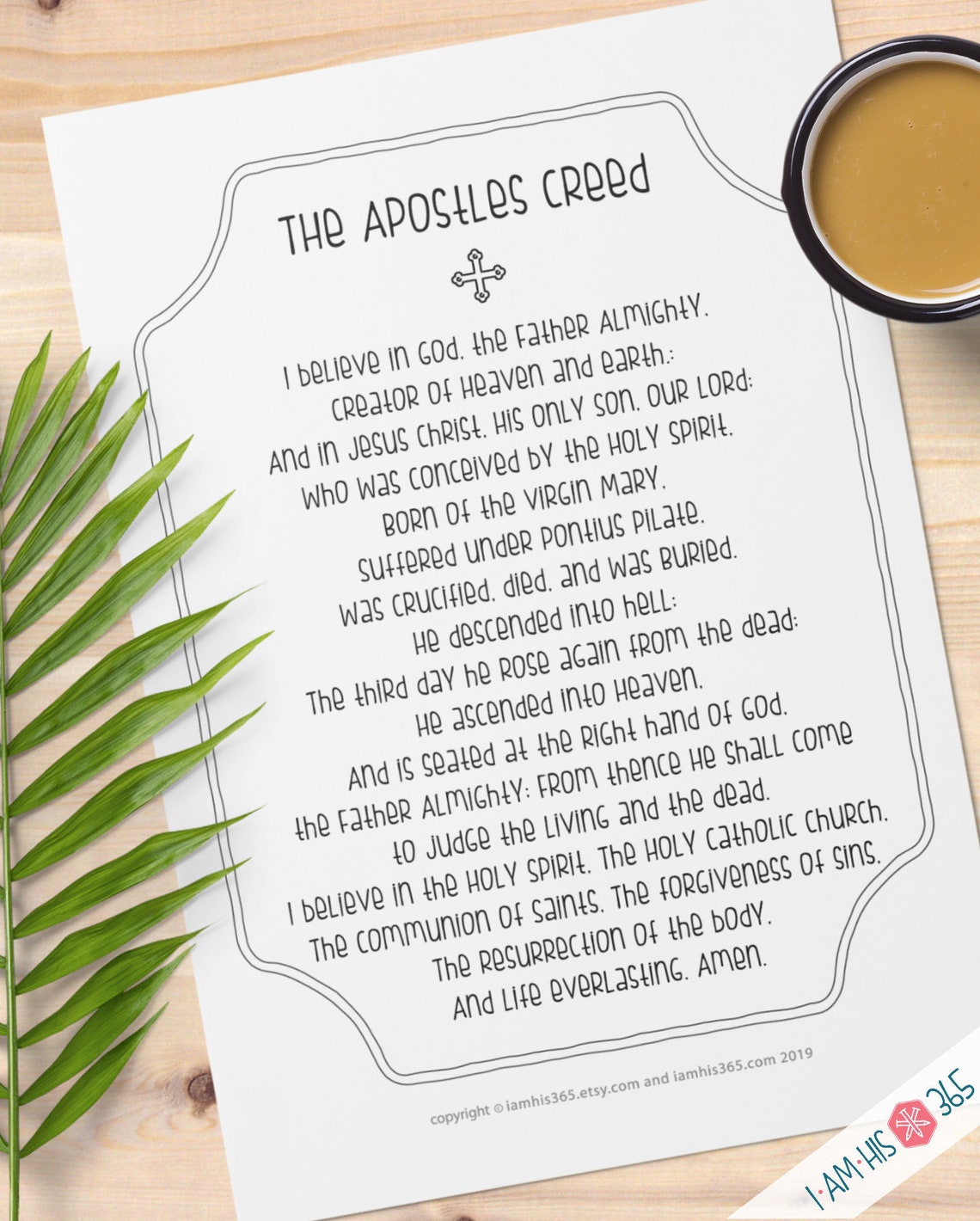 Apostles Creed Prayer Print Catholic Prayer Printable Christian Print ...