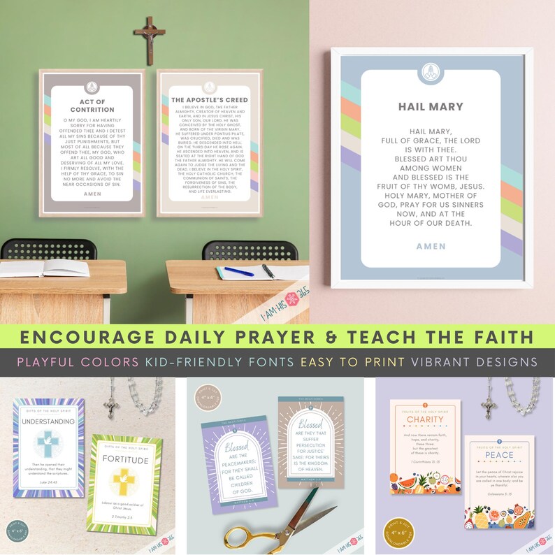 Catholic Homeschool Bundle : Printable Prayer Prints, Catechism Cards ...
