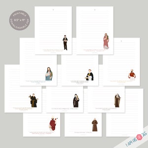 Printable Catholic Saints Stationery | Catholic Stationery | Lined ...
