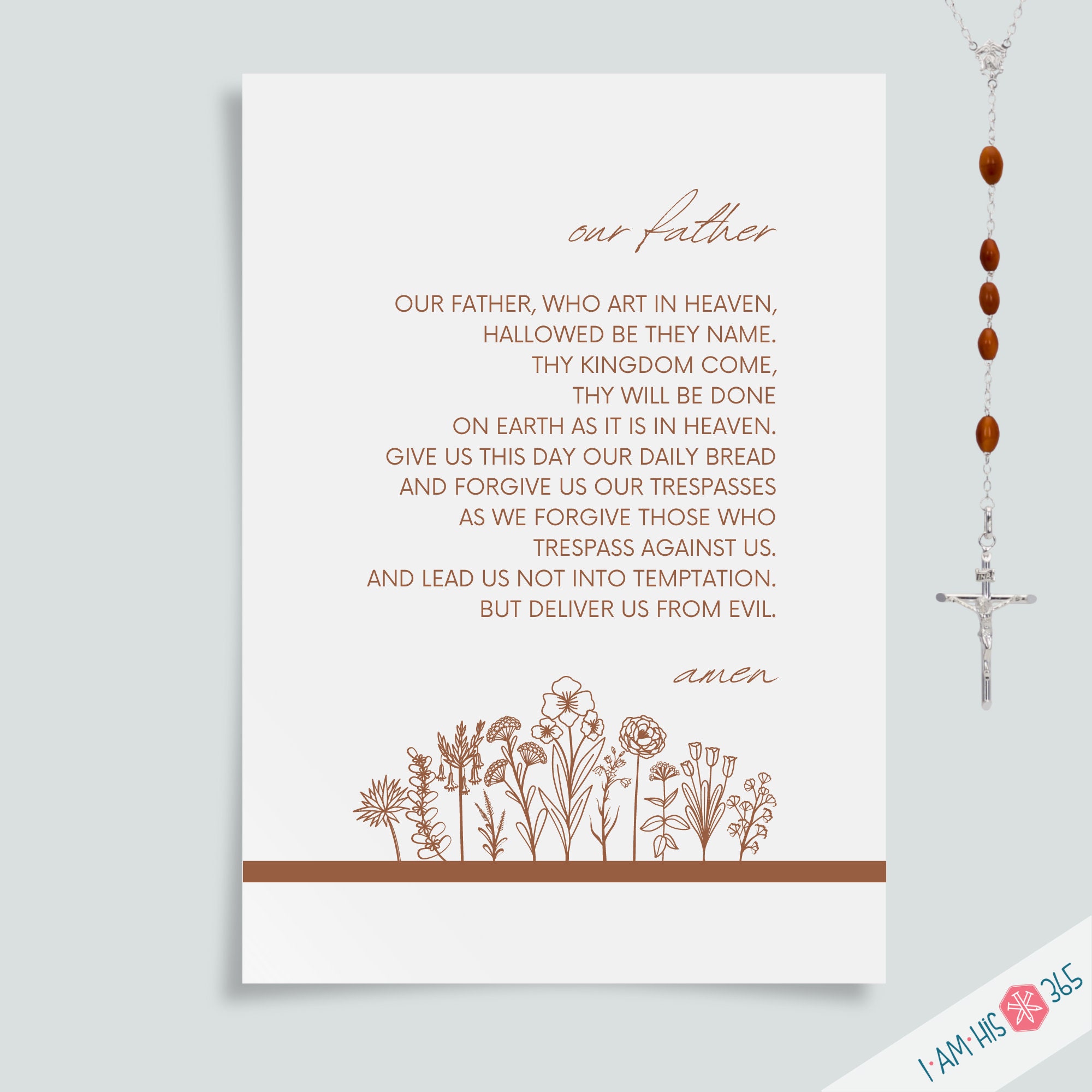 Our Father Prayer Print - Printable Catholic Prayer , Catholic Art ...