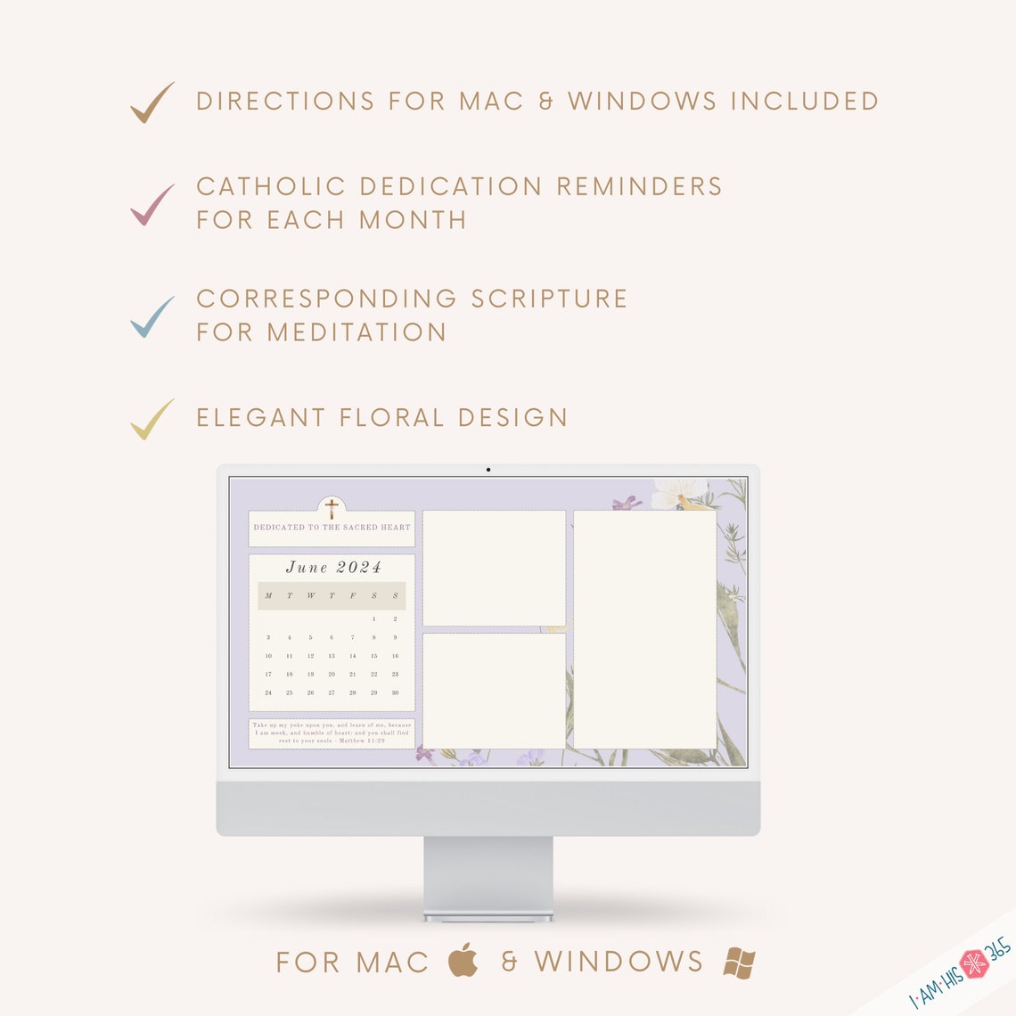 Catholic Desktop Organizer Wallpaper Bundle Floral Desktop Background ...