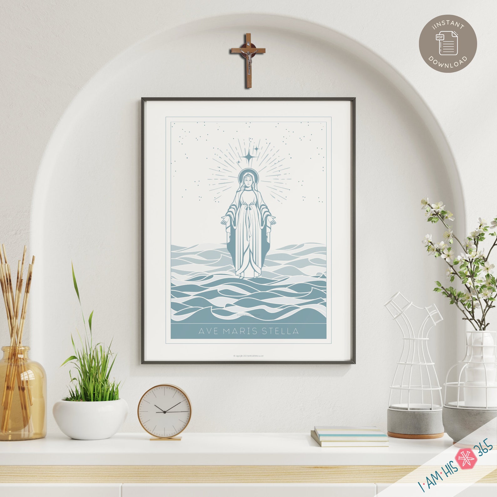 Star of the Sea Maris Stella Art Print, Hail Mary Print, Blessed Mother ...