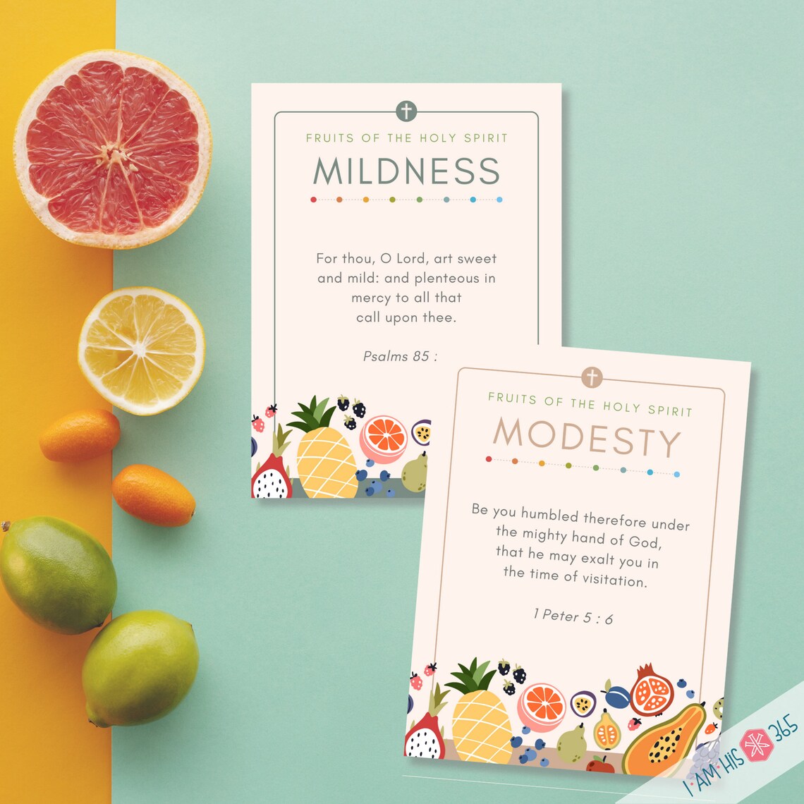 Fruits of the Holy Spirit Catechism Cards Bible Verse Virtue Cards ...