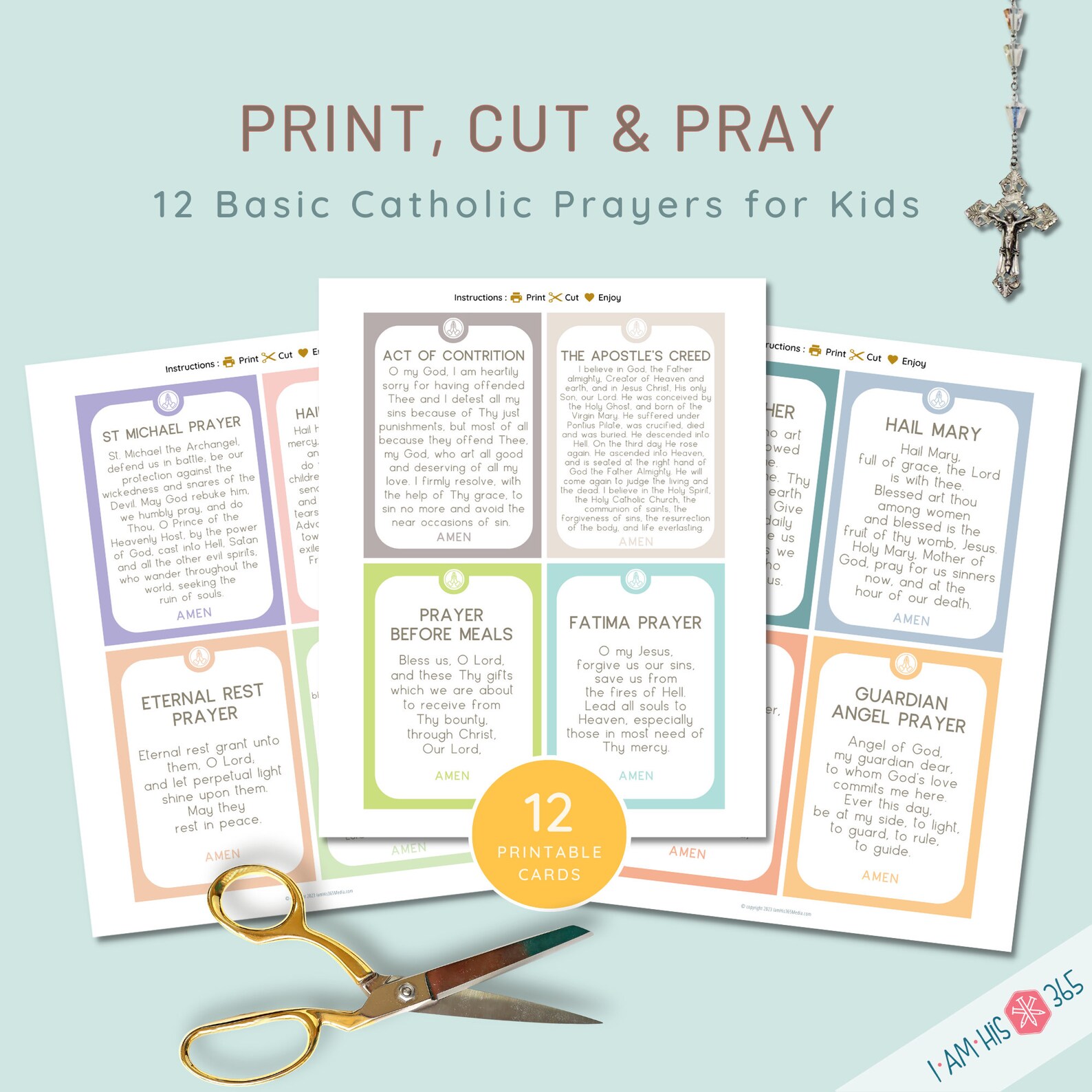Catholic Children Prayer Cards | Prayers for Children | Printable ...