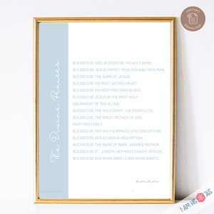 The Divine Praises Prayer Print - Catholic Prayer Printable, Christian ...