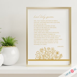 Hail Holy Queen Prayer Print: Catholic Wall Art (digital Download ...
