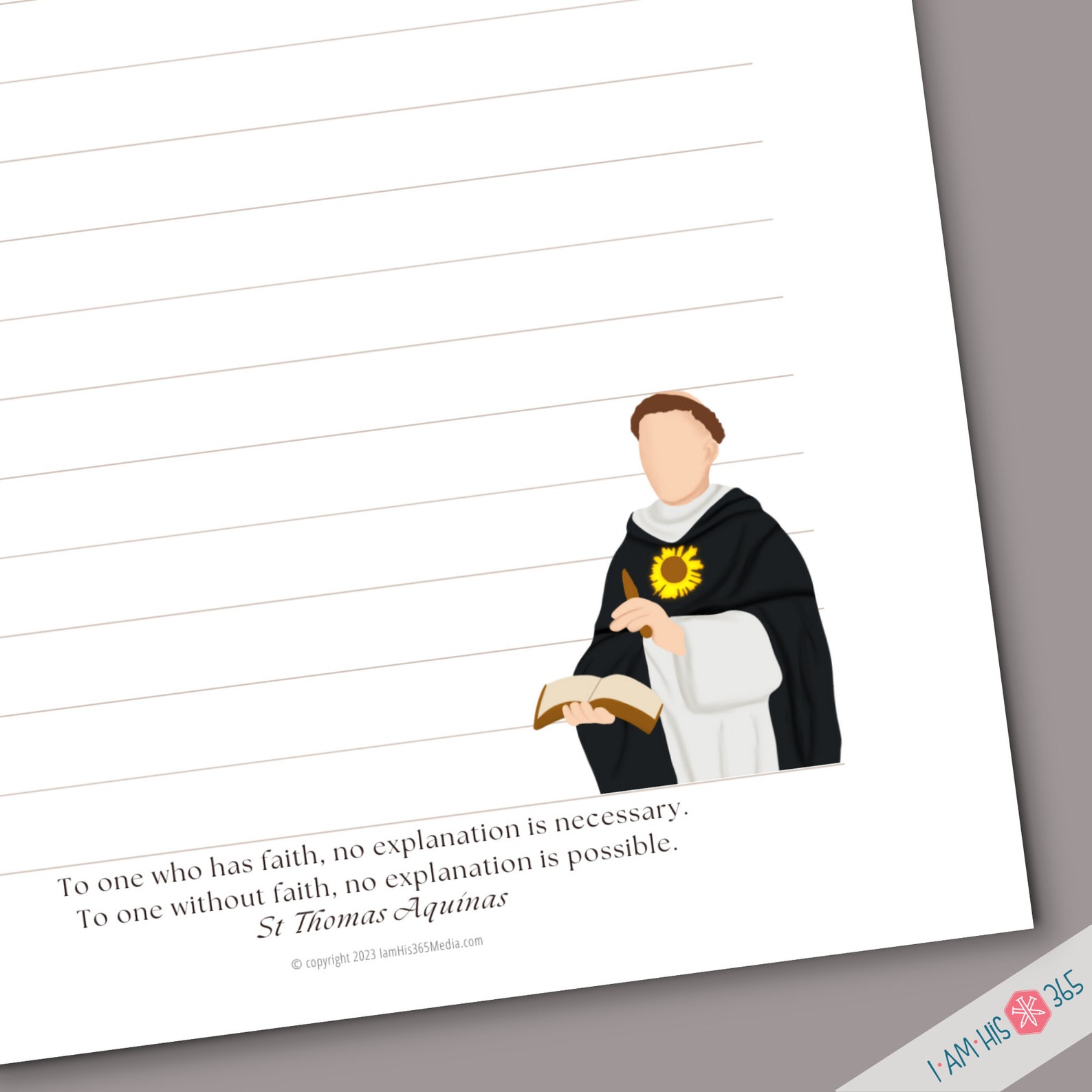 Printable Catholic Saints Stationery | Catholic Stationery | Lined ...