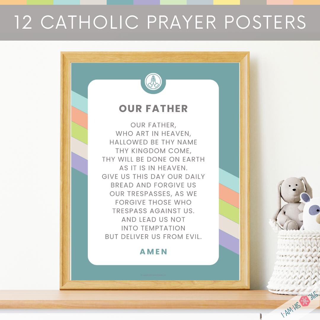 Catholic Prayer Print Set: Traditional Prayers, Classroom Art (digital ...