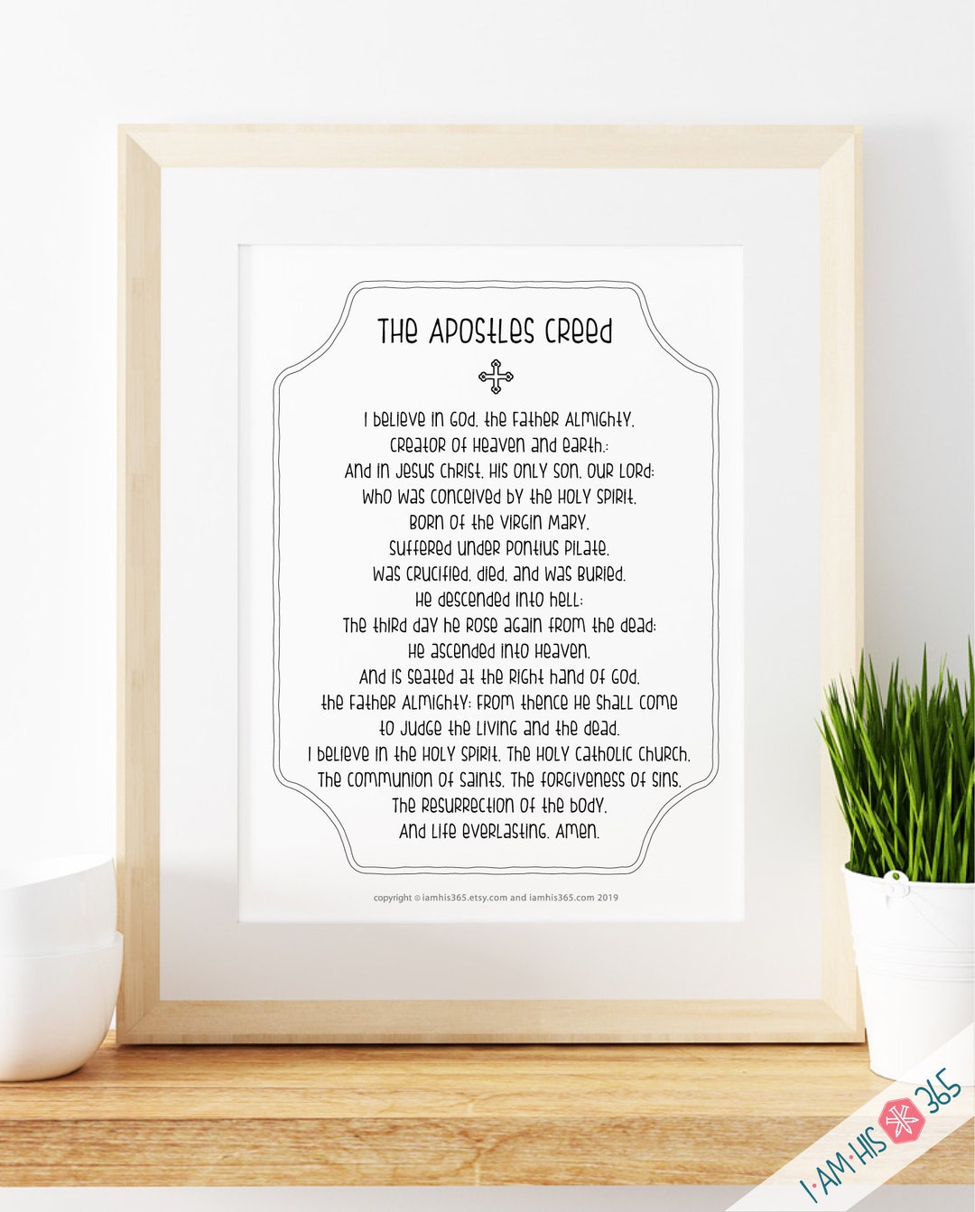 Apostles Creed Prayer Print - Catholic Prayer Printable Christian Print ...