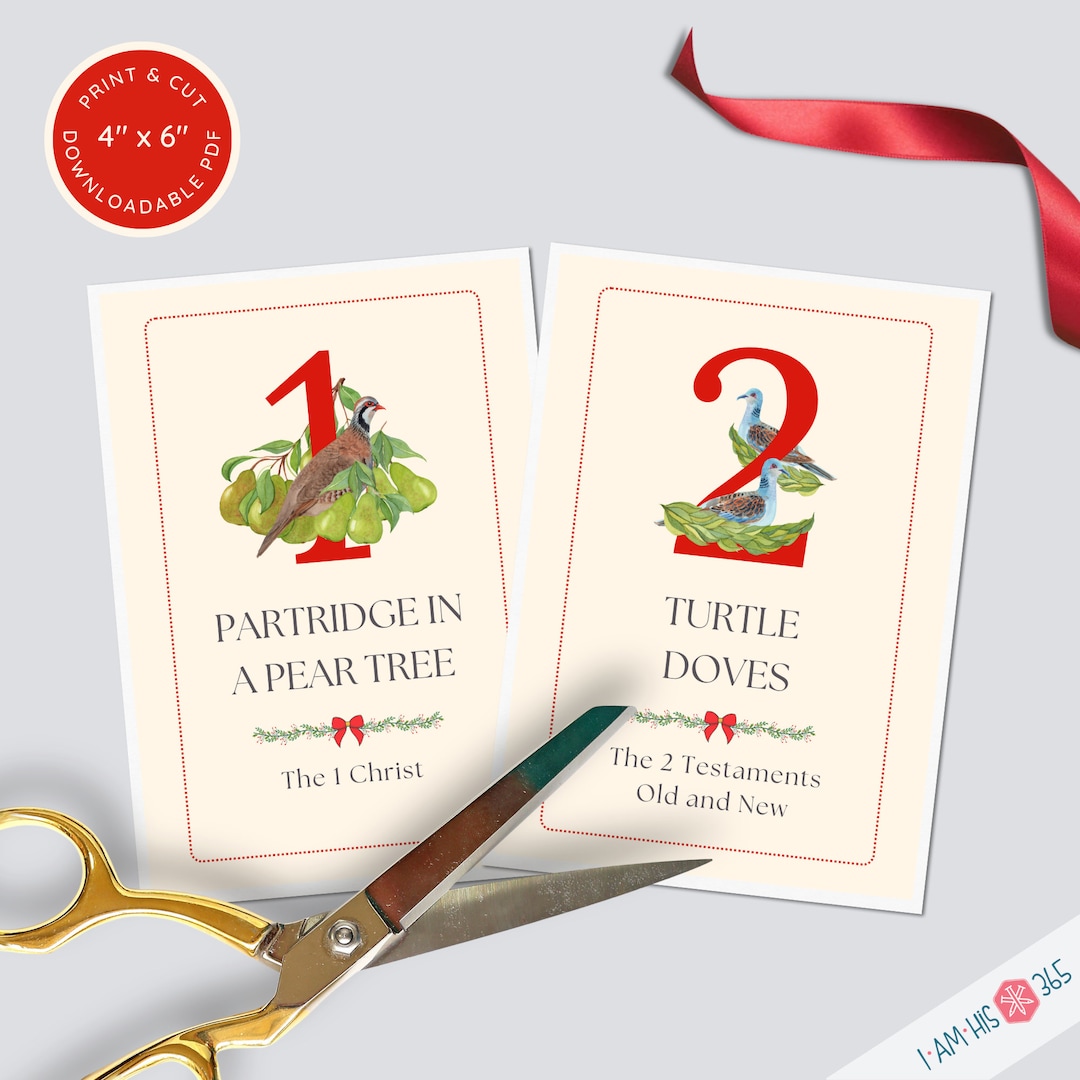 Catholic Twelve Days of Christmas Cards DIY Print & Cut Catechism Cards ...