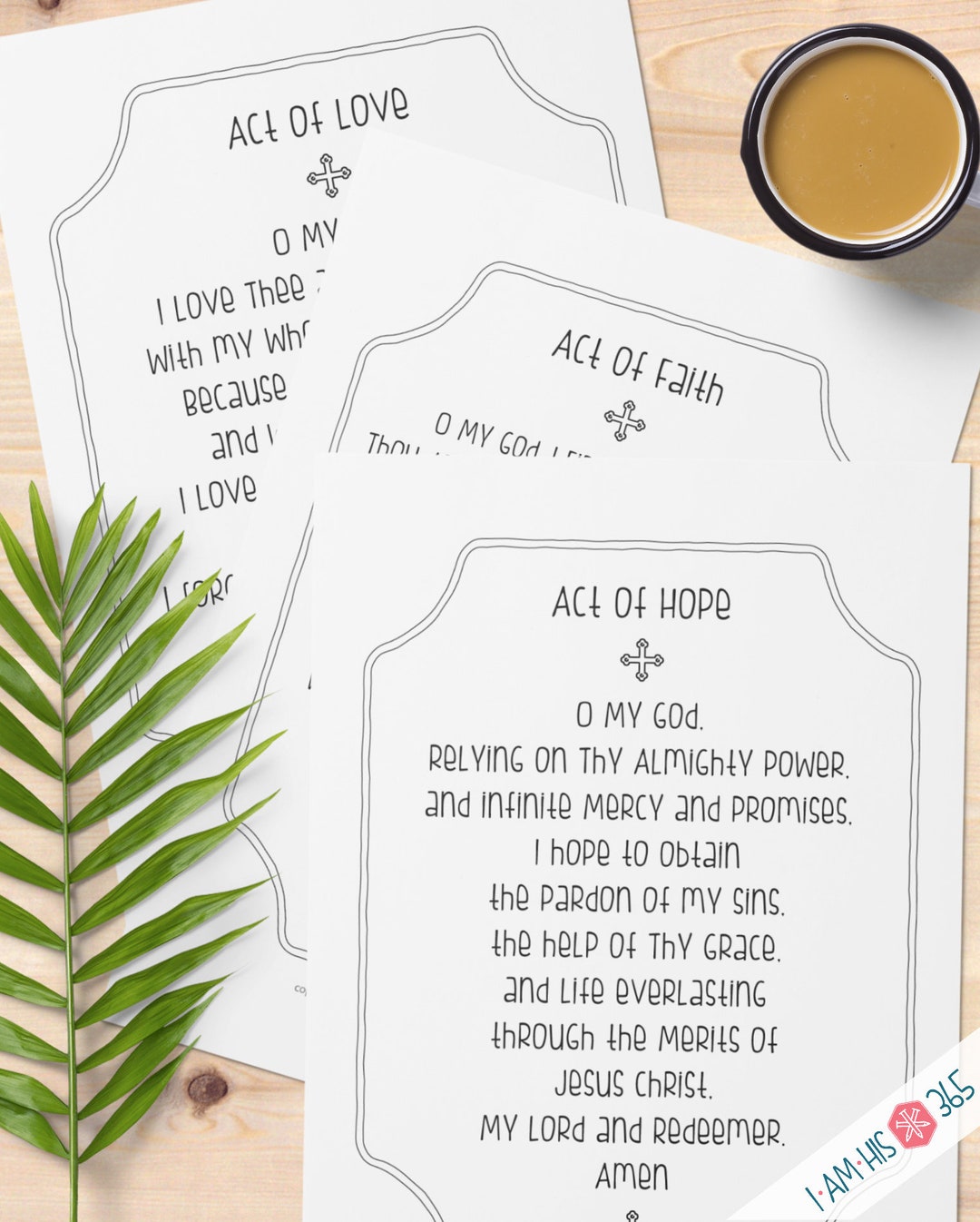 Act of Faith, Hope & Love Prayer Prints: Set of 3 - Catholic Prayer ...