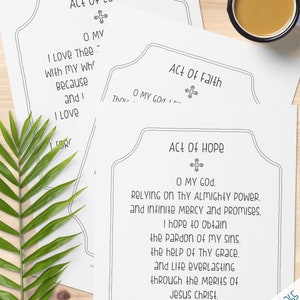Act of Faith, Hope & Love Prayer Prints: Set of 3 - Catholic Prayer ...