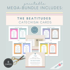 Printable Catechism Cards Catholic Mega-bundle 65 Works of Mercy 10 ...