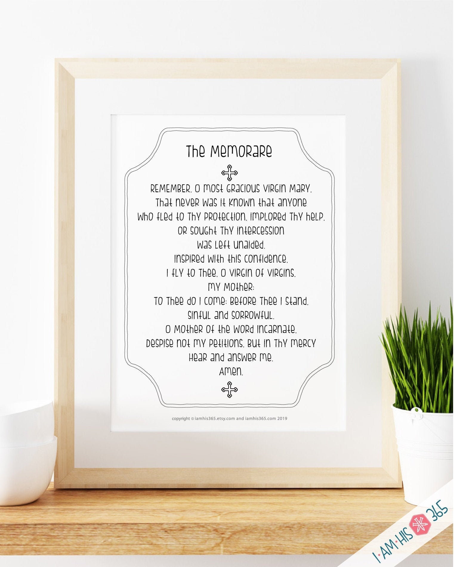 Memorare Prayer Print - Catholic Prayer Printable, Christian Print ...