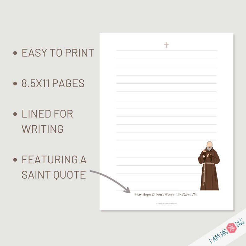 Printable Catholic Saints Stationery | Catholic Letterhead | 8.5x11 ...