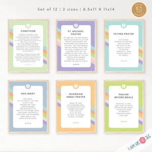 12 Printable Catholic Prayer Posters Homeschool Decor Our Father, Hail ...