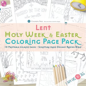 Lent Holy Week and Easter Coloring Pages - 10 Pages Instant Download ...